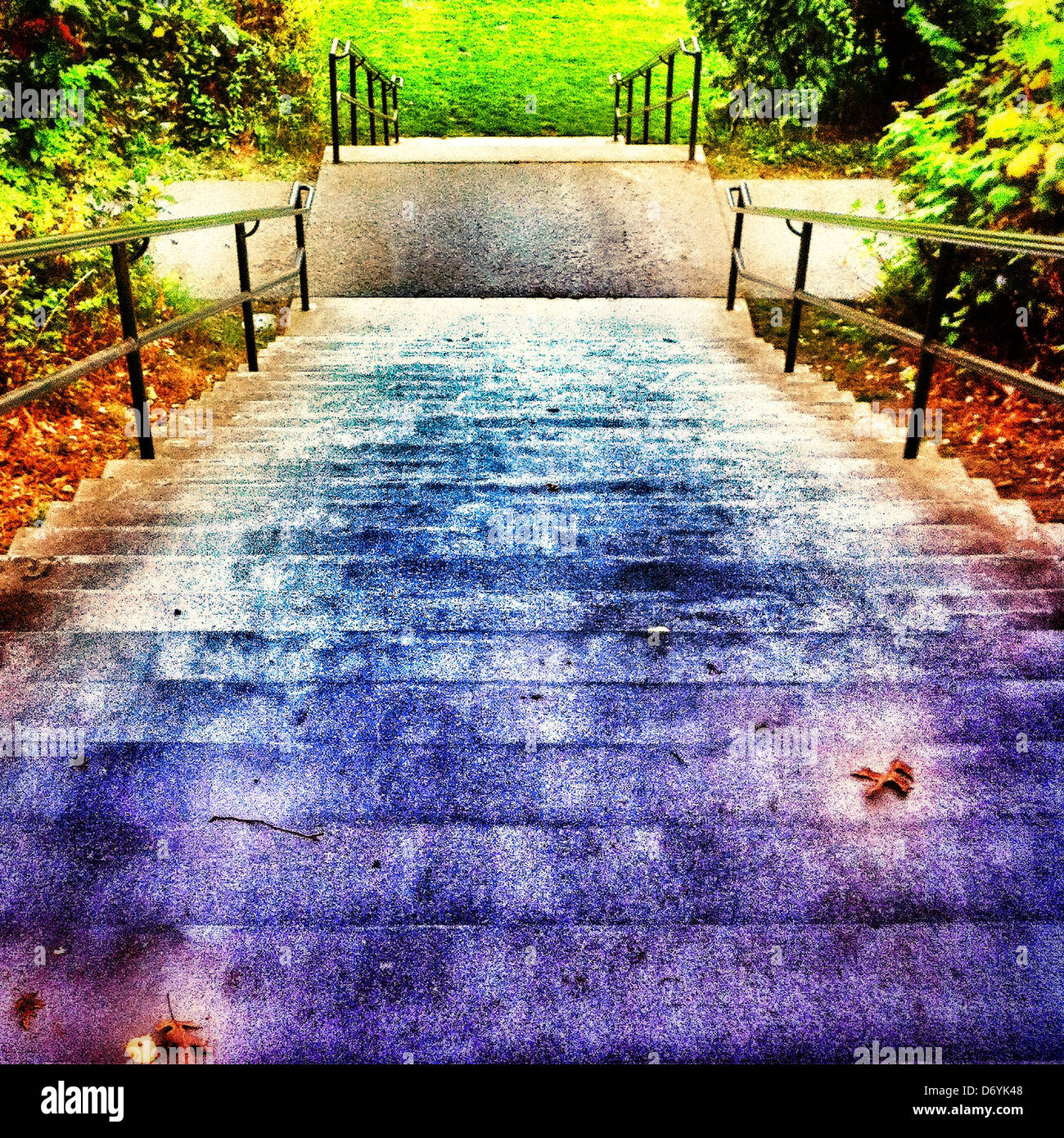 Colorful stairs in park Stock Photo - Alamy