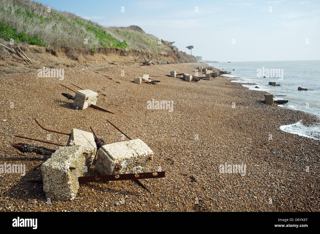 WW2 anti-invasion concrete blocks Stock Photo - Alamy