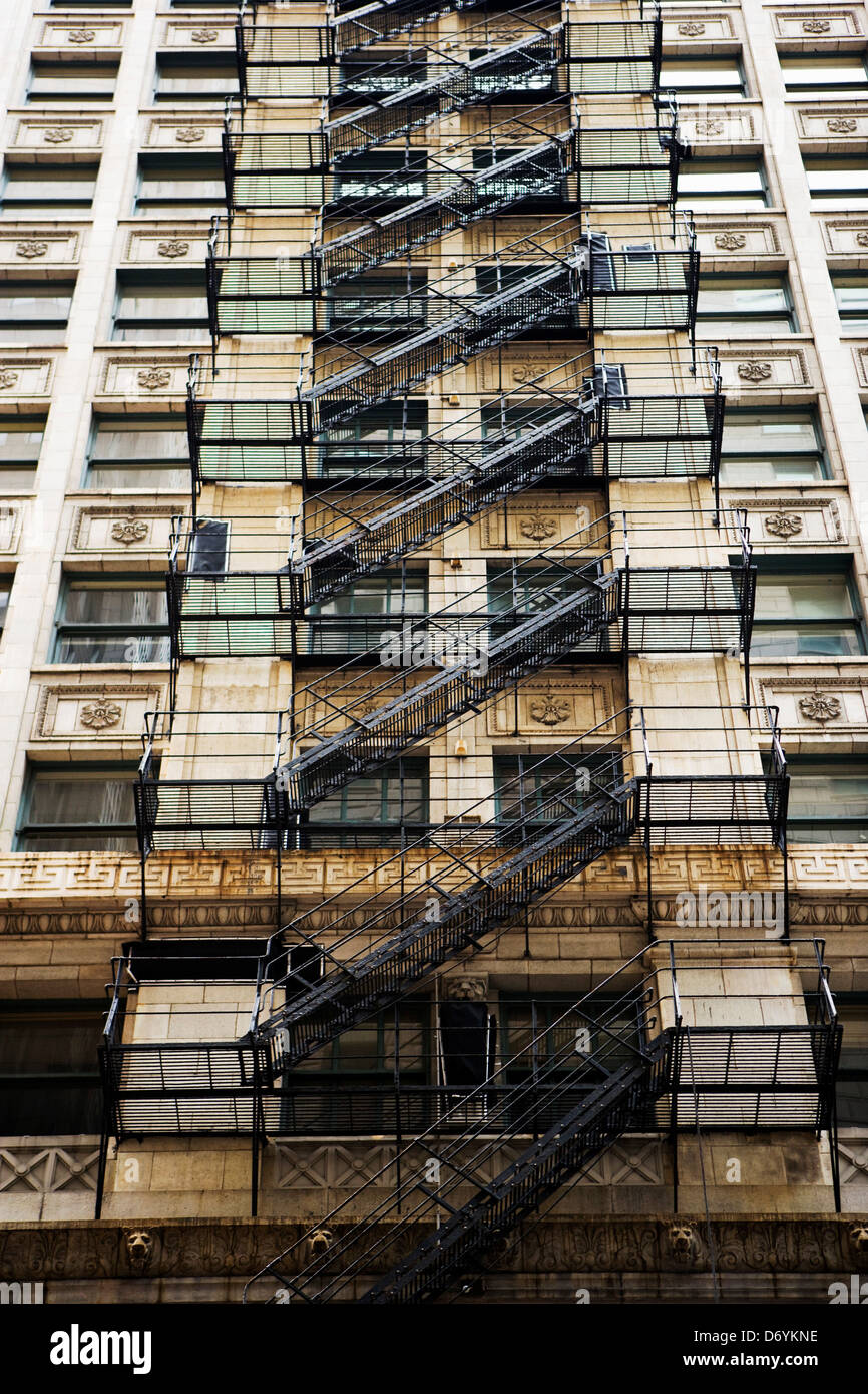 Low angle view of fire escapes outside a building, New York City, New ...