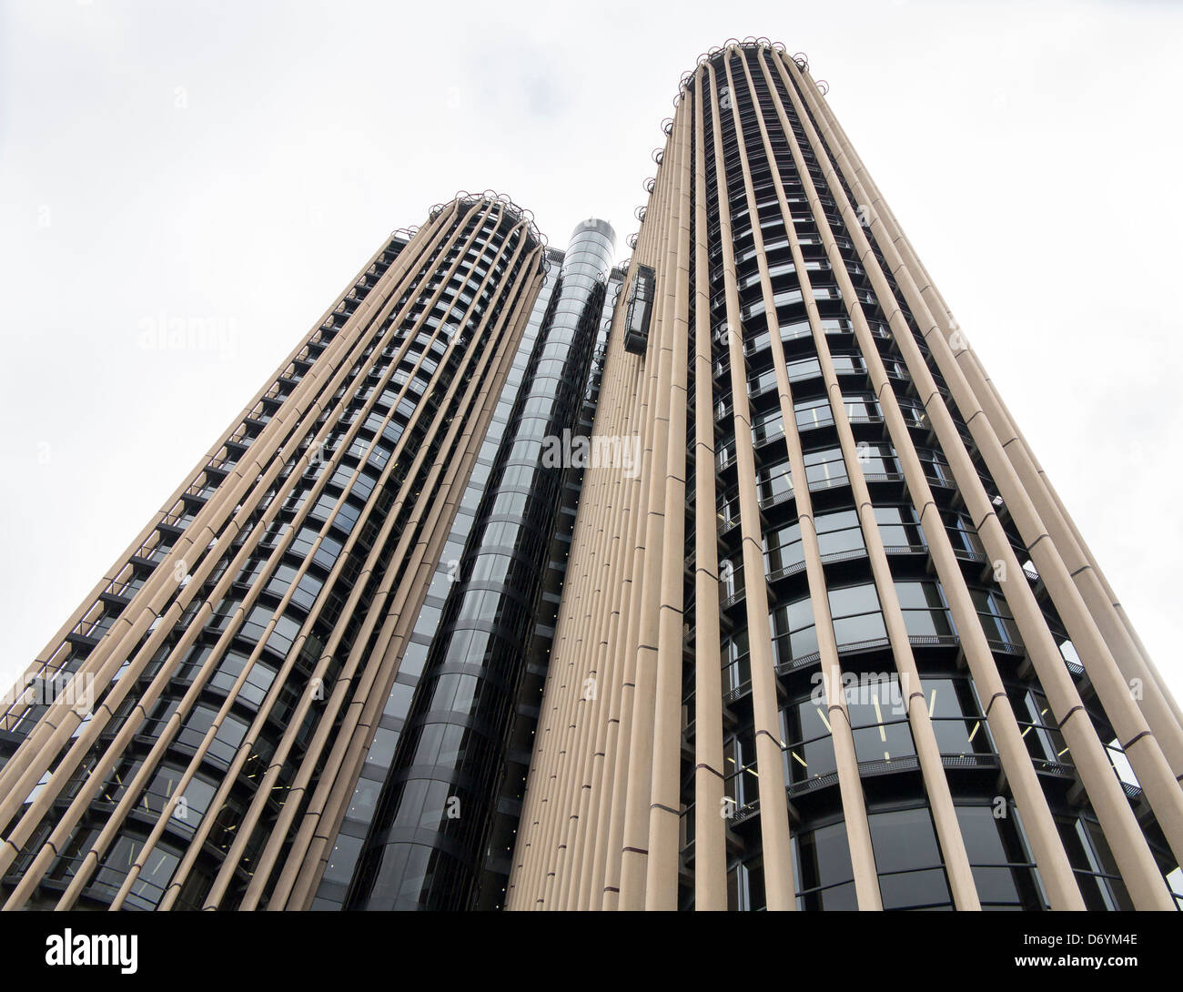 The Europa Tower, at the Northern end of the AZCA centre, Madrid Stock ...