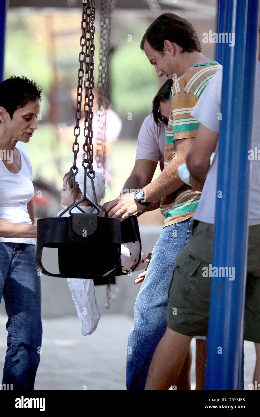 Will Arnett on the set of his new TV show 'Up All Night' filming at a ...