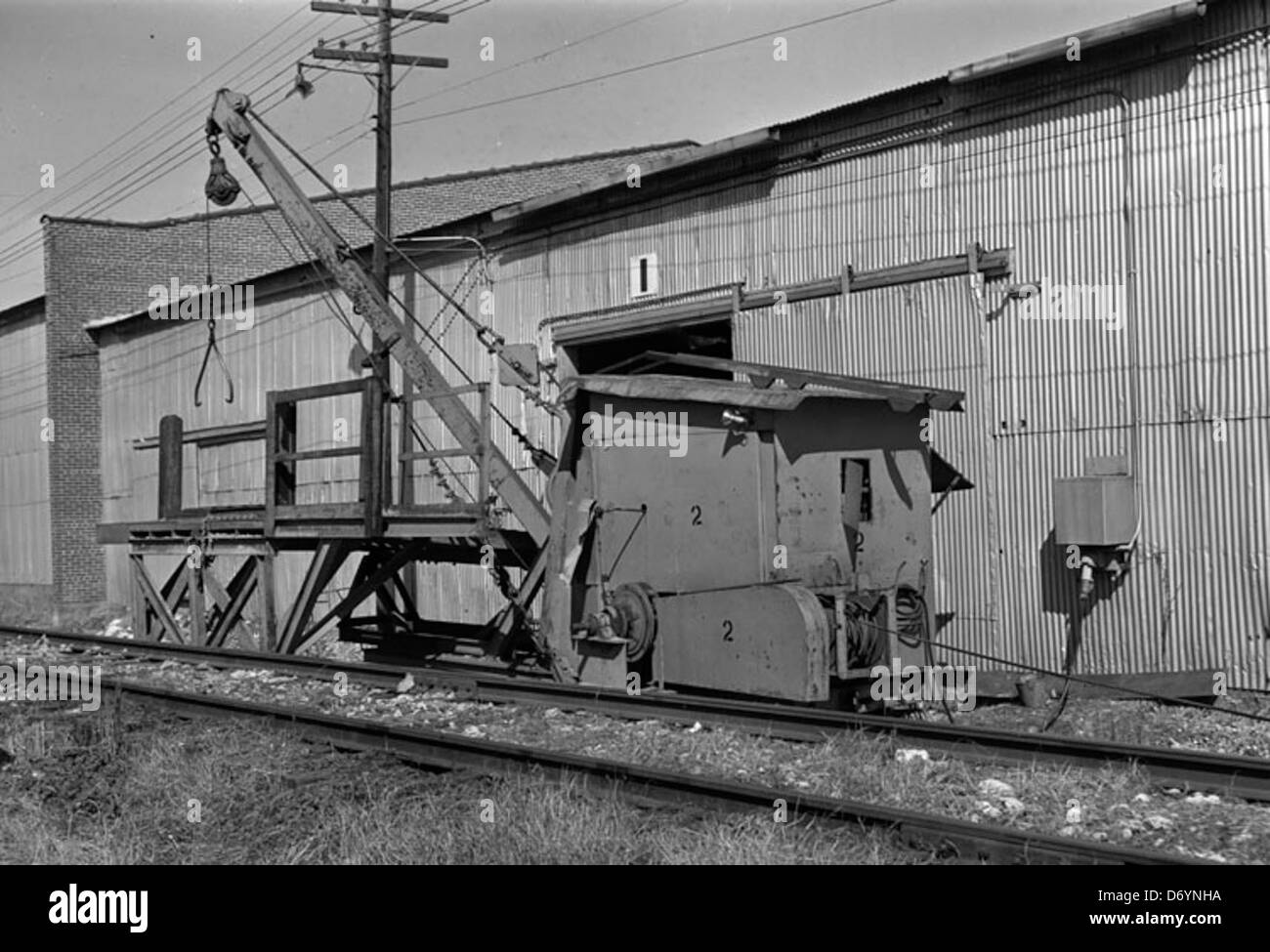 This photograph shows a portable bale crane at the S&T facility in ...