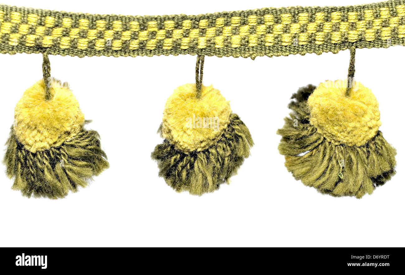 Retro colored tassels used for curtains, clothing and other fabric ...