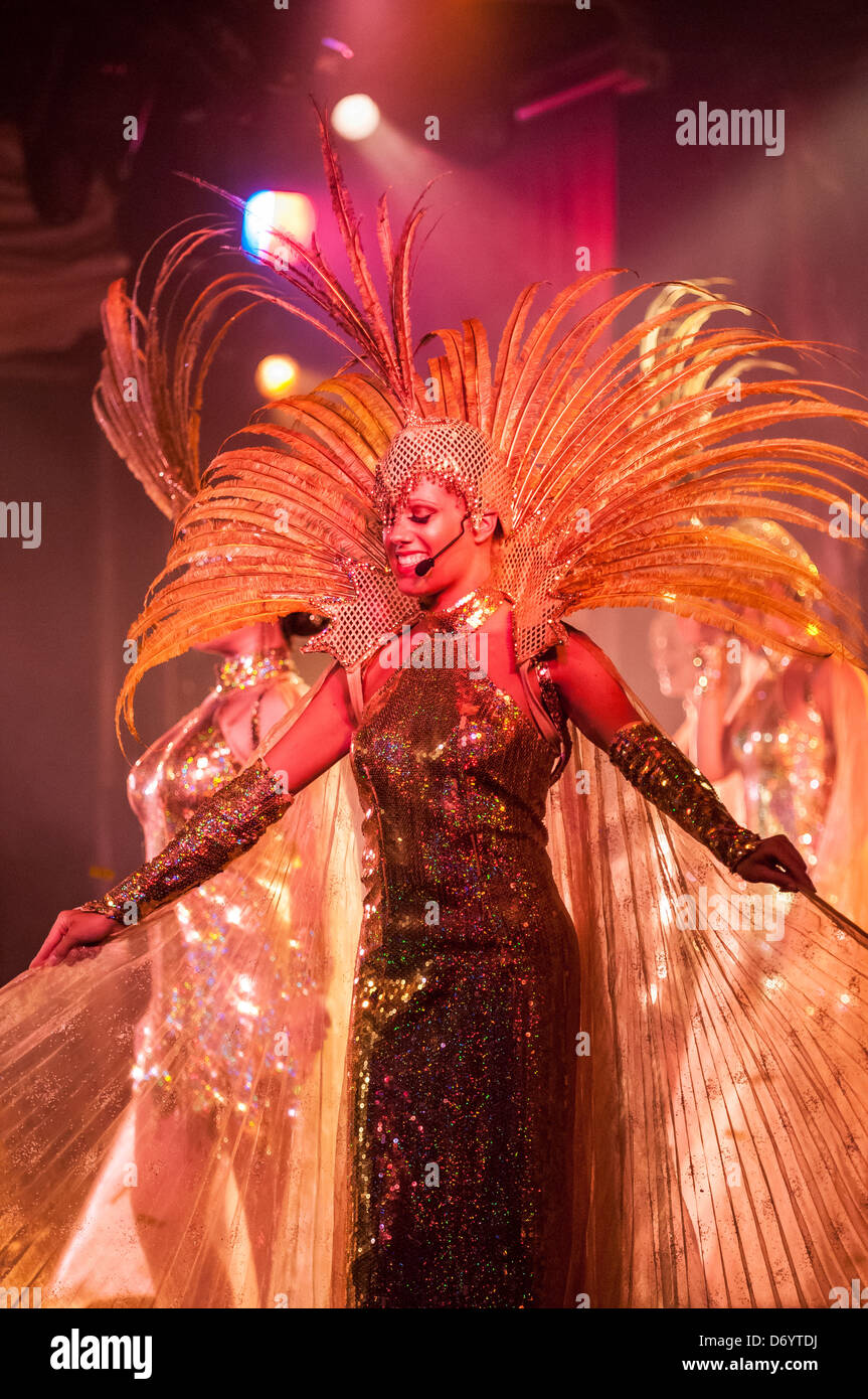 cruise ship Thomson Destiny Cabaret stage show caribbean Stock Photo ...