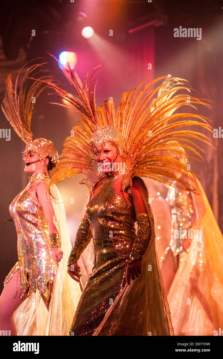 cruise ship Thomson Destiny Cabaret stage show caribbean Stock Photo ...