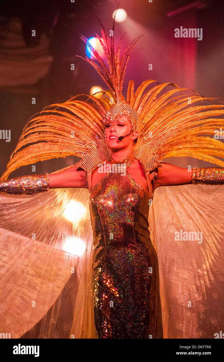 cruise ship Thomson Destiny Cabaret stage show caribbean Stock Photo ...