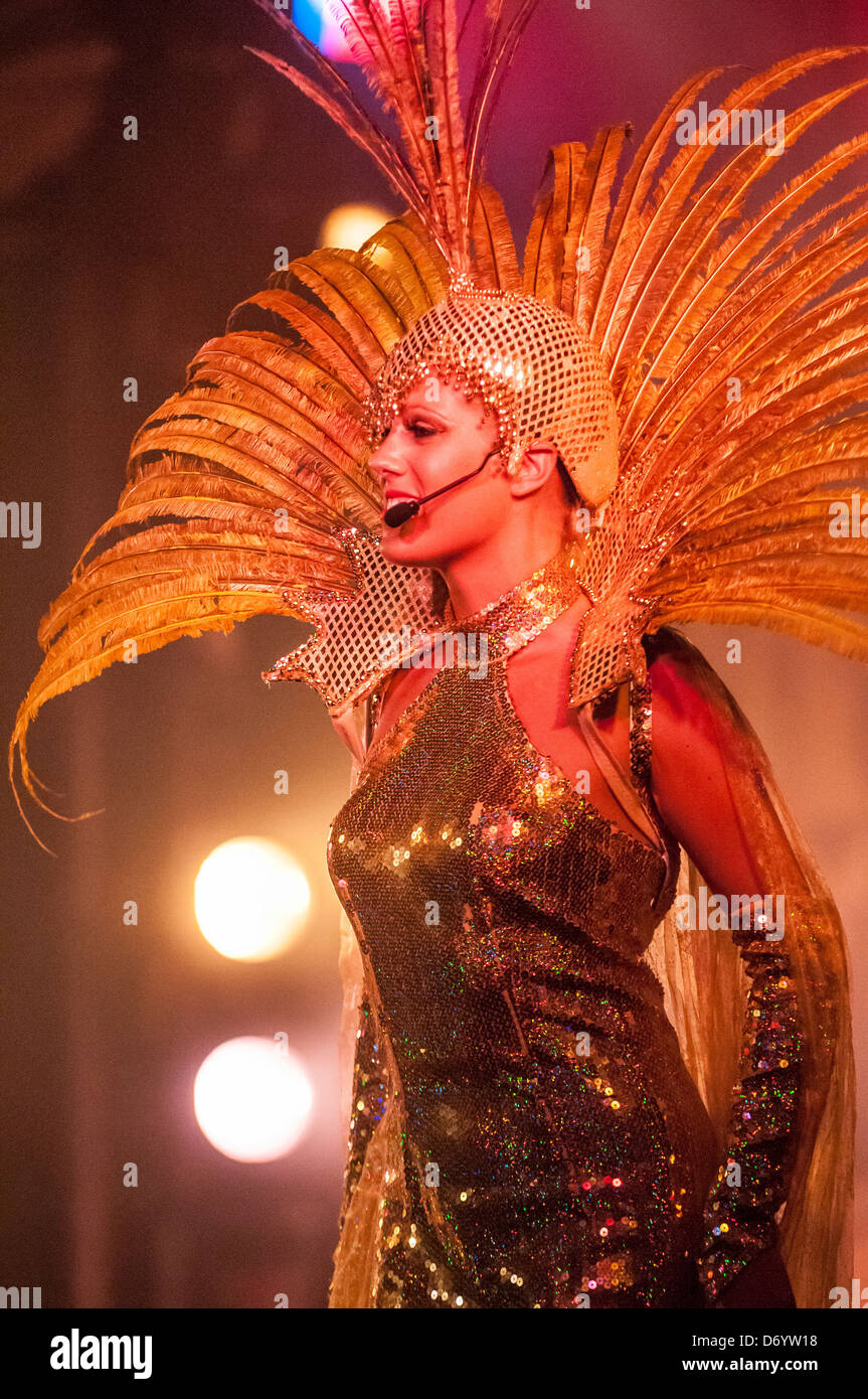 cruise ship Thomson Destiny Cabaret stage show caribbean Stock Photo ...