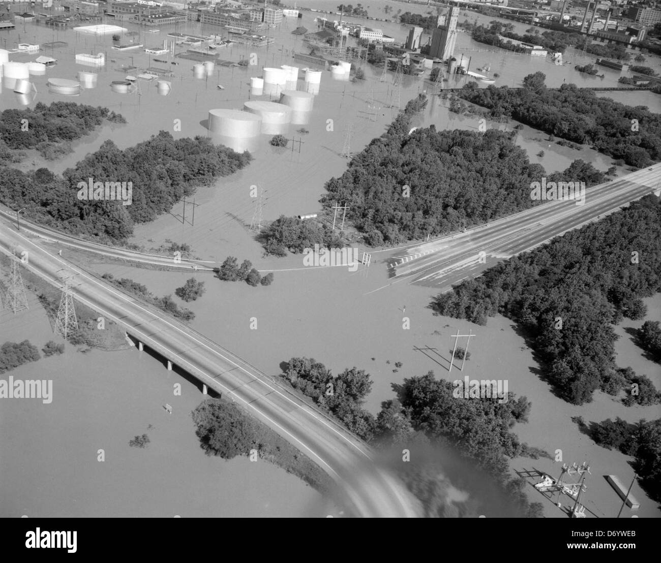 Flooding caused by Hurricane Agnes in 1972 disrupted traffic along I-95 ...