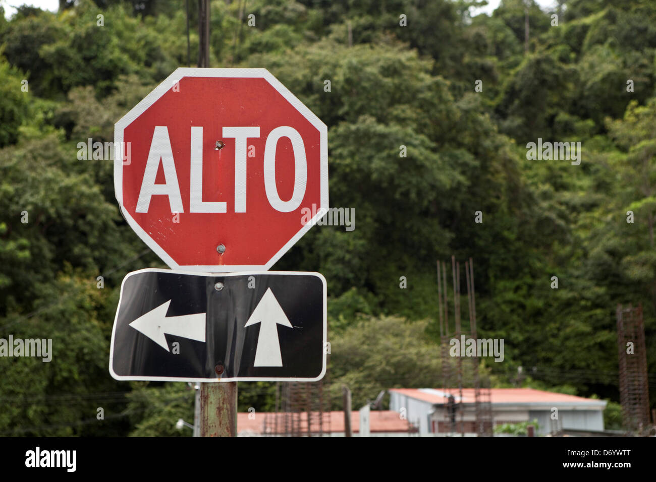 Stop sign, Costa Rica Stock Photo - Alamy