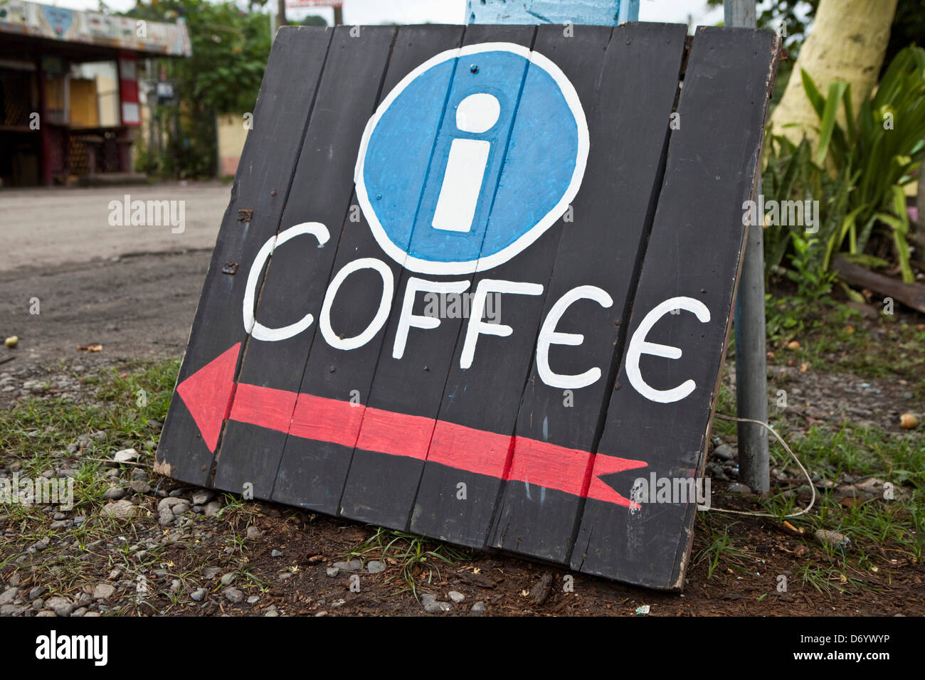 Coffee sign at roadside, Costa Rica Stock Photo - Alamy