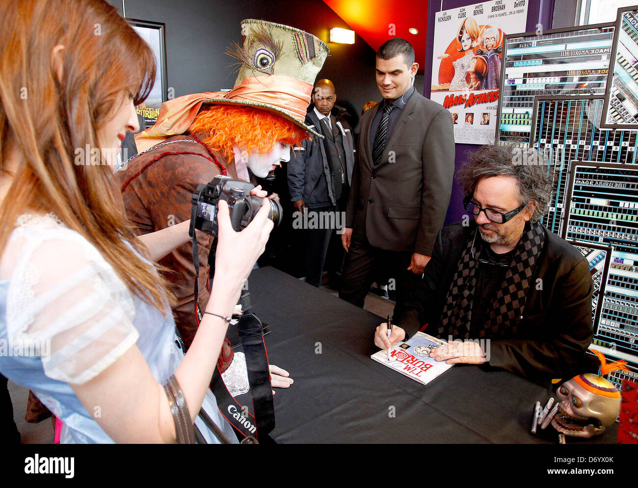Tim Burton with fans at the opening of the new Tim Burton Exhibition at ...