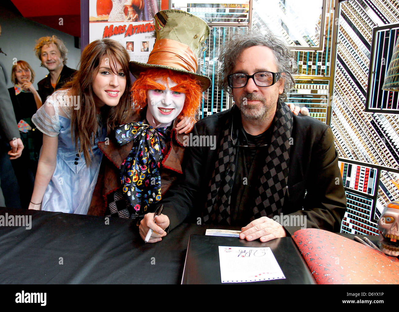Tim Burton with fans at the opening of the new Tim Burton Exhibition at ...