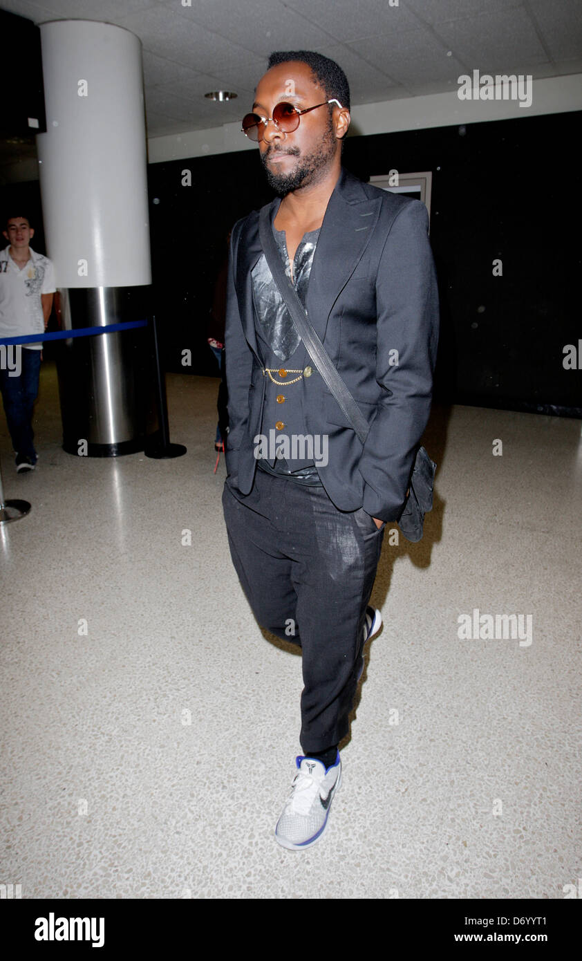 will.i.am aka William James Adams, Jr. arriving at LAX airport on a ...