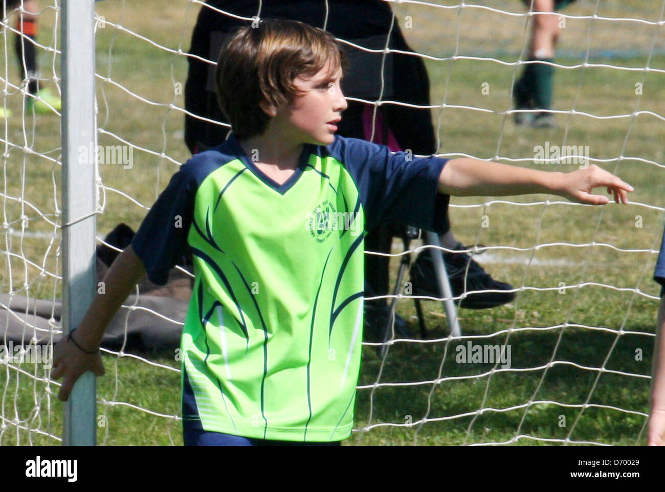Christian Audigier's son Dylan participates in a local soccer game in ...