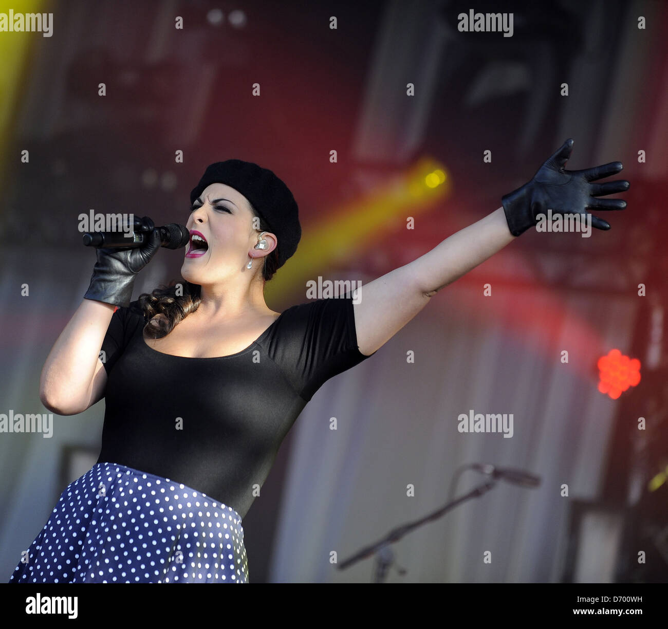 Dutch singer Caro Emerald performs live during the Bavaria Open Air ...