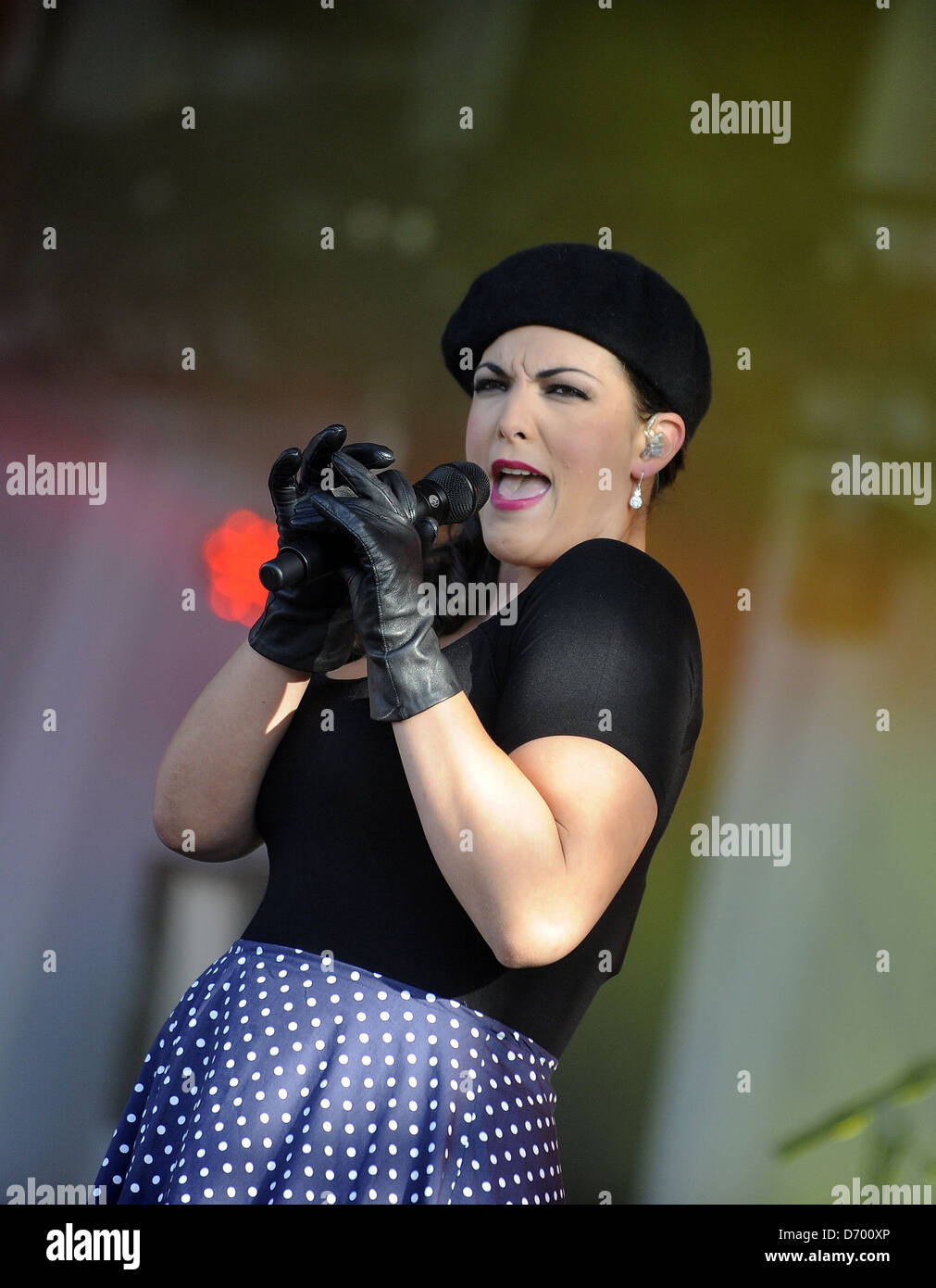 Dutch singer Caro Emerald performs live during the Bavaria Open Air ...