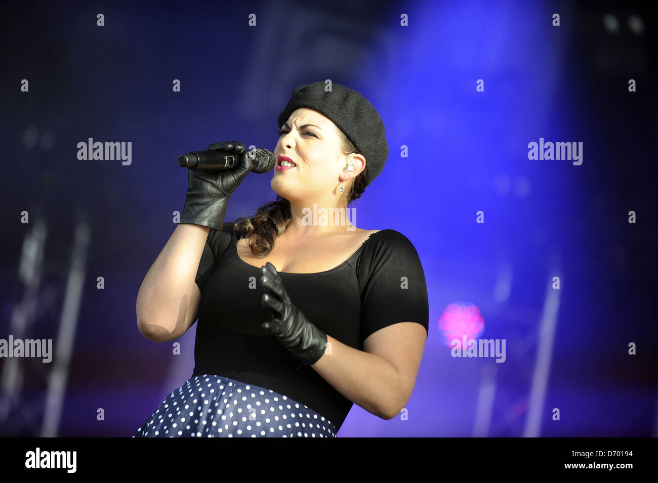 Dutch singer Caro Emerald performs live during the Bavaria Open Air ...