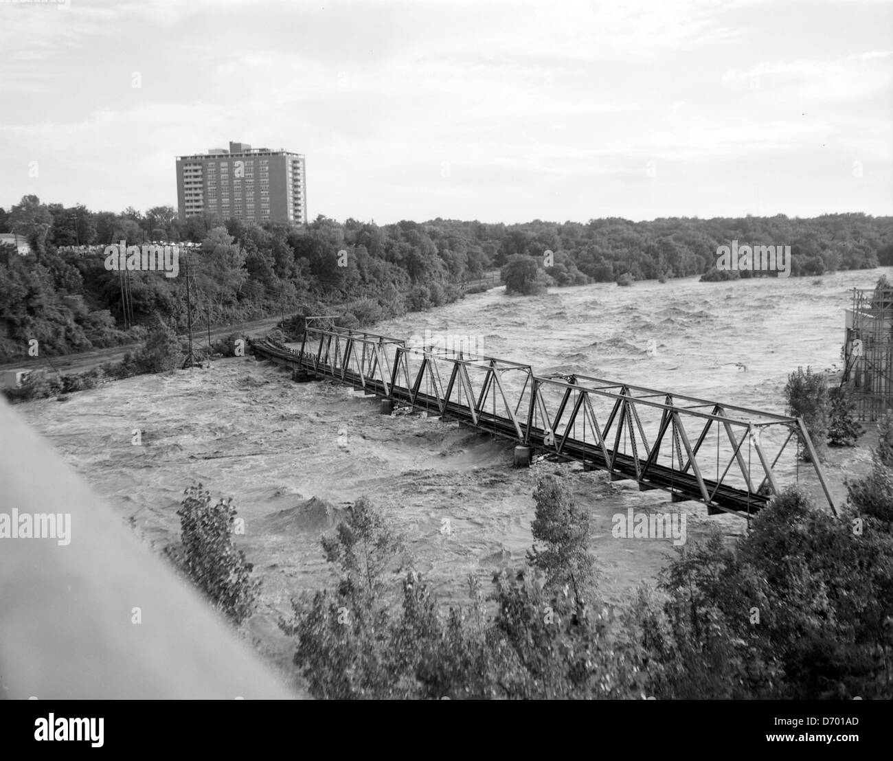 A view of the South Bank in Richmond, Virginia, showing the damage ...