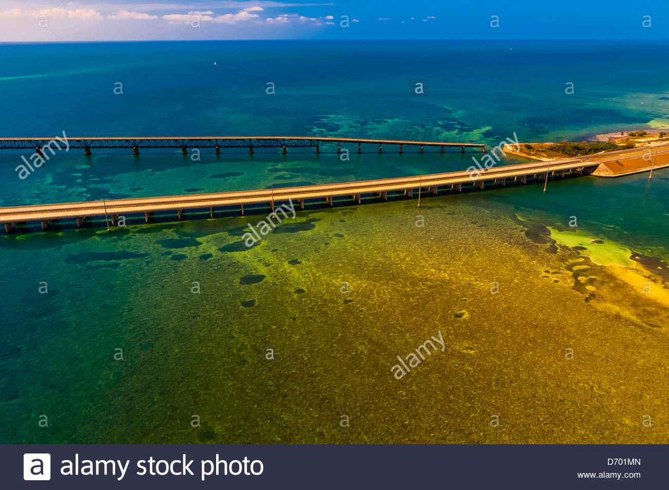 Aerial View Seven Mile Bridge Stock Photos & Aerial View Seven Mile ...