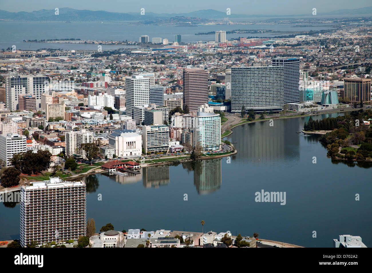 Downtown Oakland, California with Lake Merritt Stock Photo - Alamy