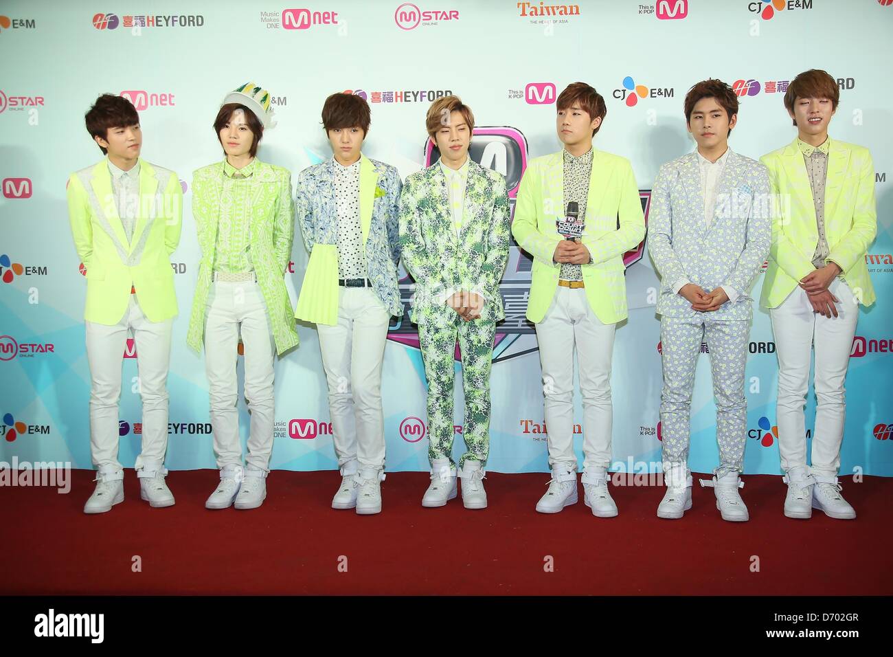 INFINITE at press conference of TV show M Countdown in Taipei, Taiwan ...