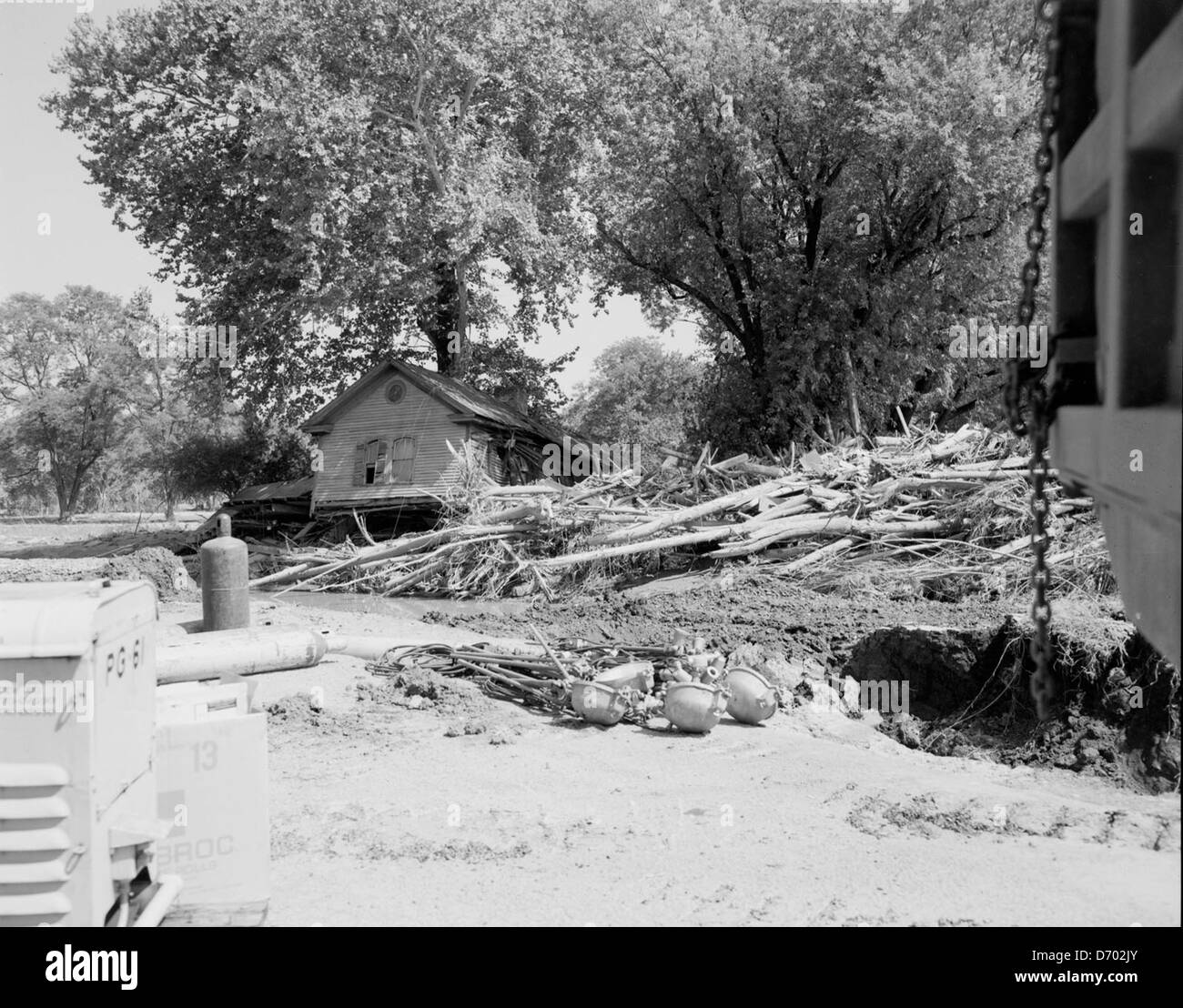 The aftermath of Hurricane Camille in Howardsville, Virginia, where a ...