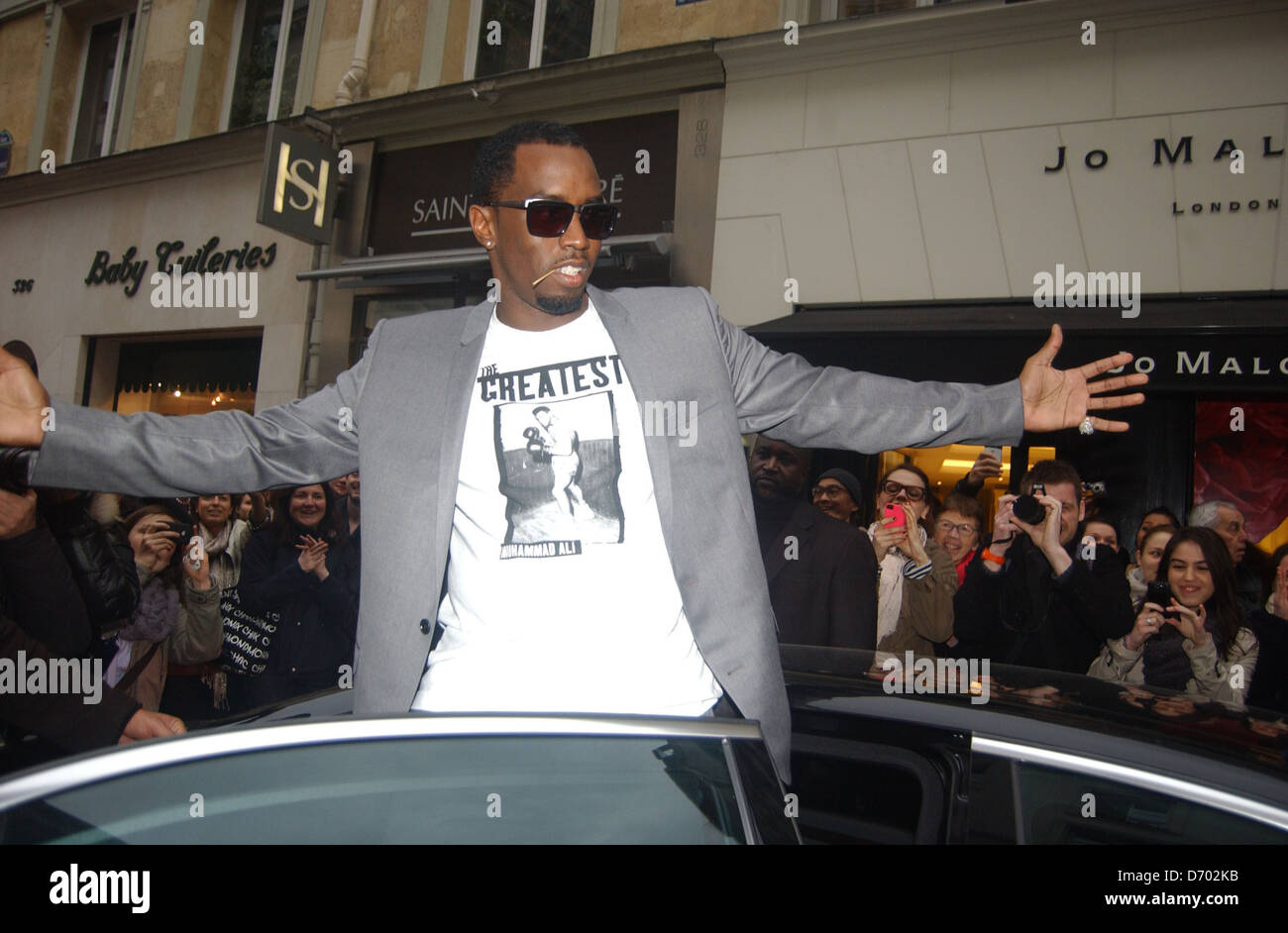 P Diddy, real name Sean Combs in Paris during Fashion Week Paris ...