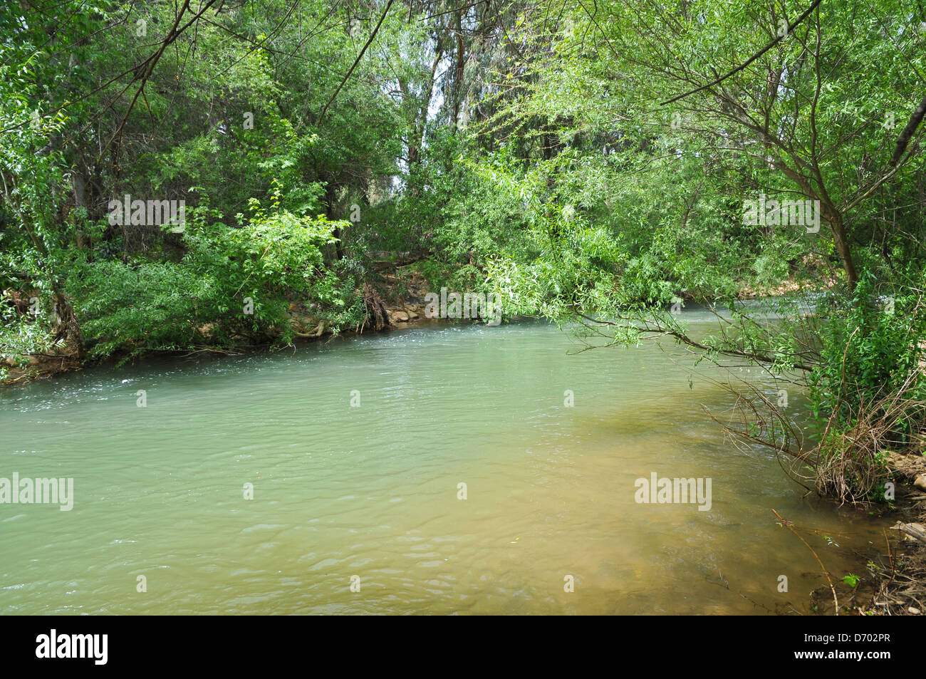Israel, Upper Galilee, Hazbani River (AKA Snir River) a tributary of ...