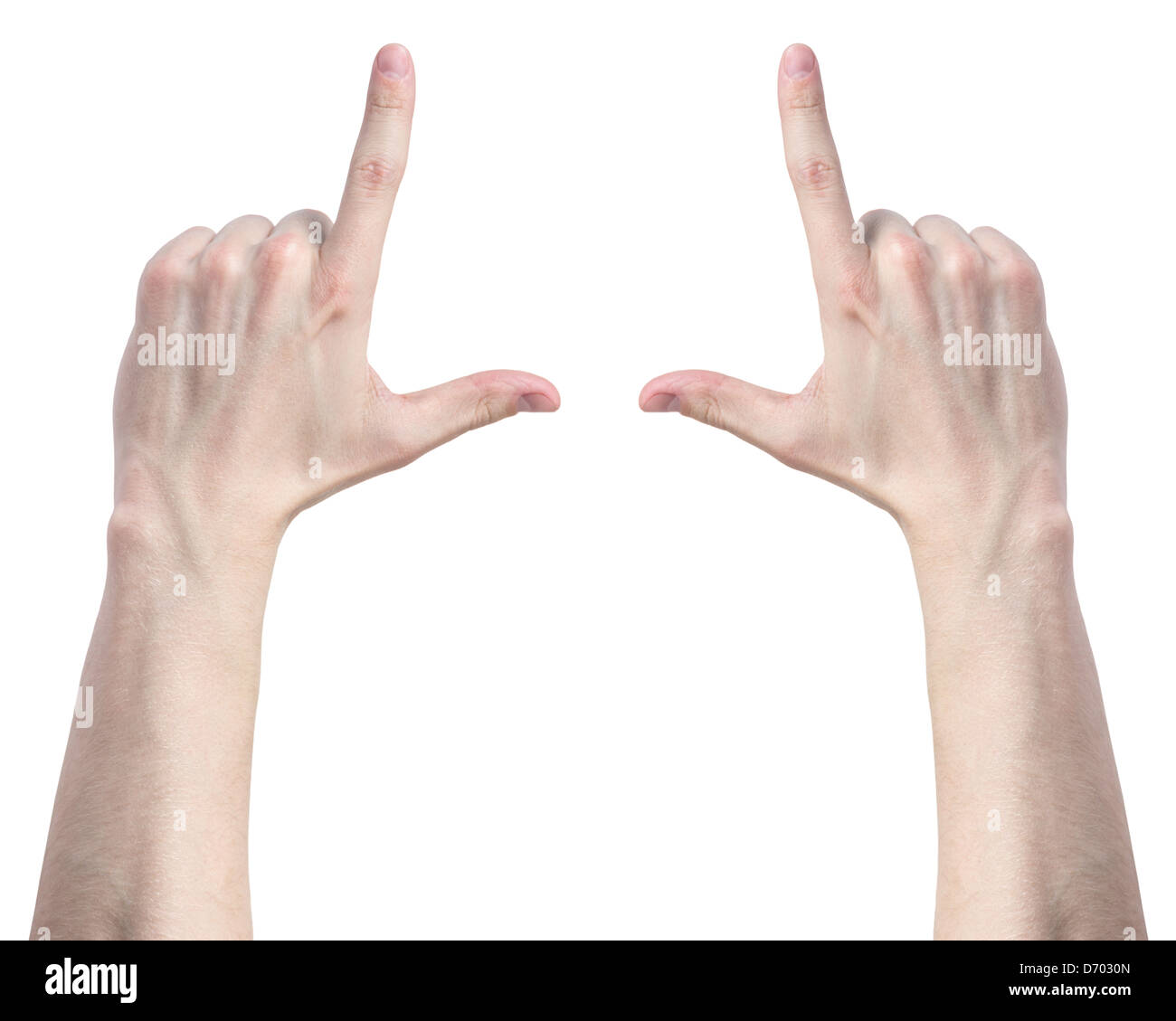 adult man hands framing something, isolated on white Stock Photo - Alamy