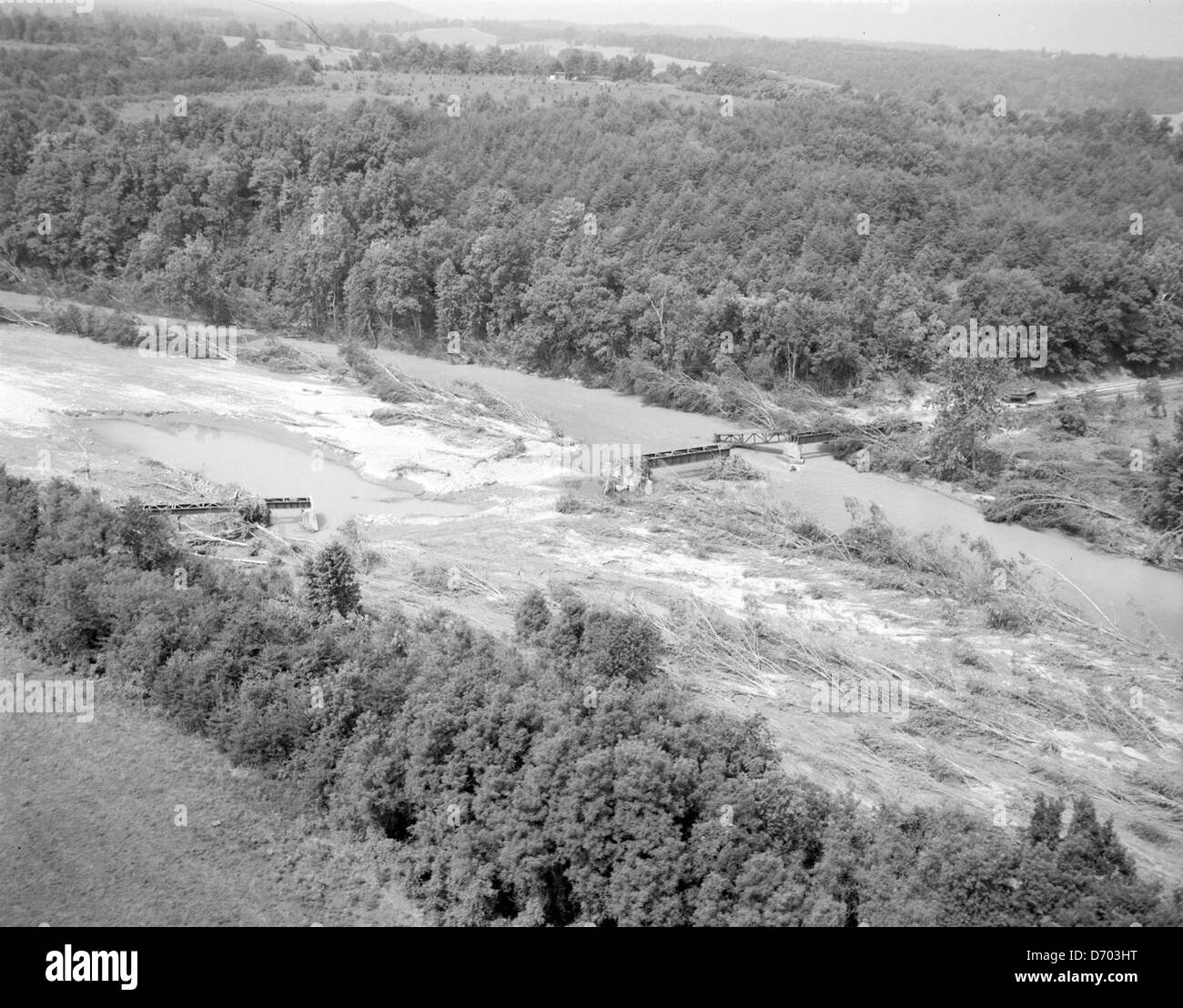 A photograph of the railroad bridge over the Tye River in Virginia ...