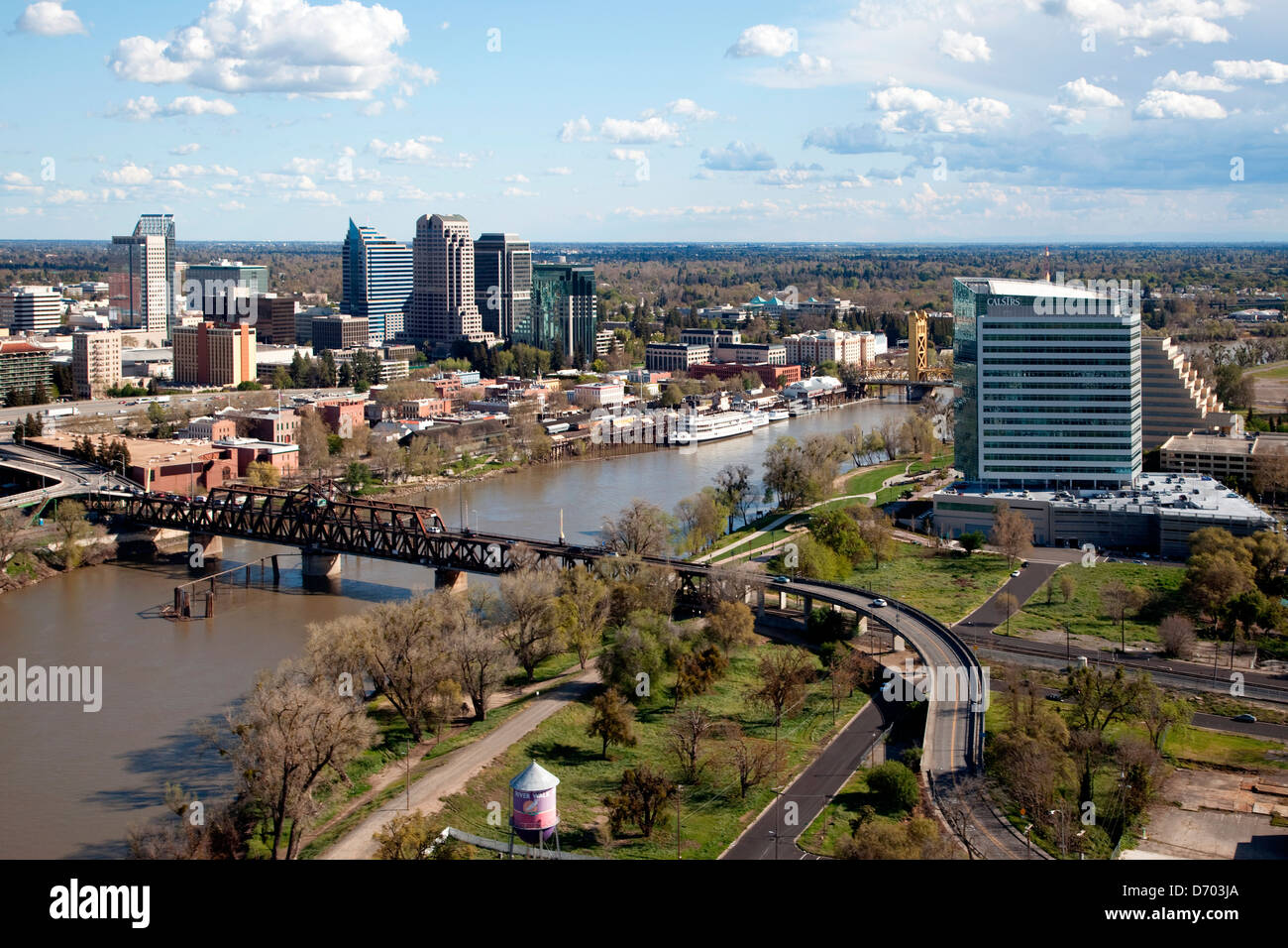 Tower bridge in sacramento california hi-res stock photography and ...
