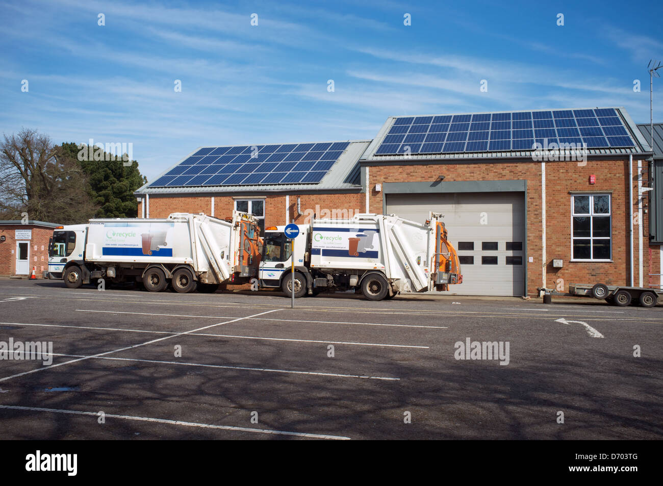 Council depot with solar energy Stock Photo - Alamy