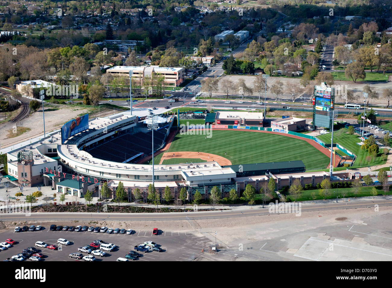 Aerial of the Home of the Sacramento, California River Cats, Raley ...