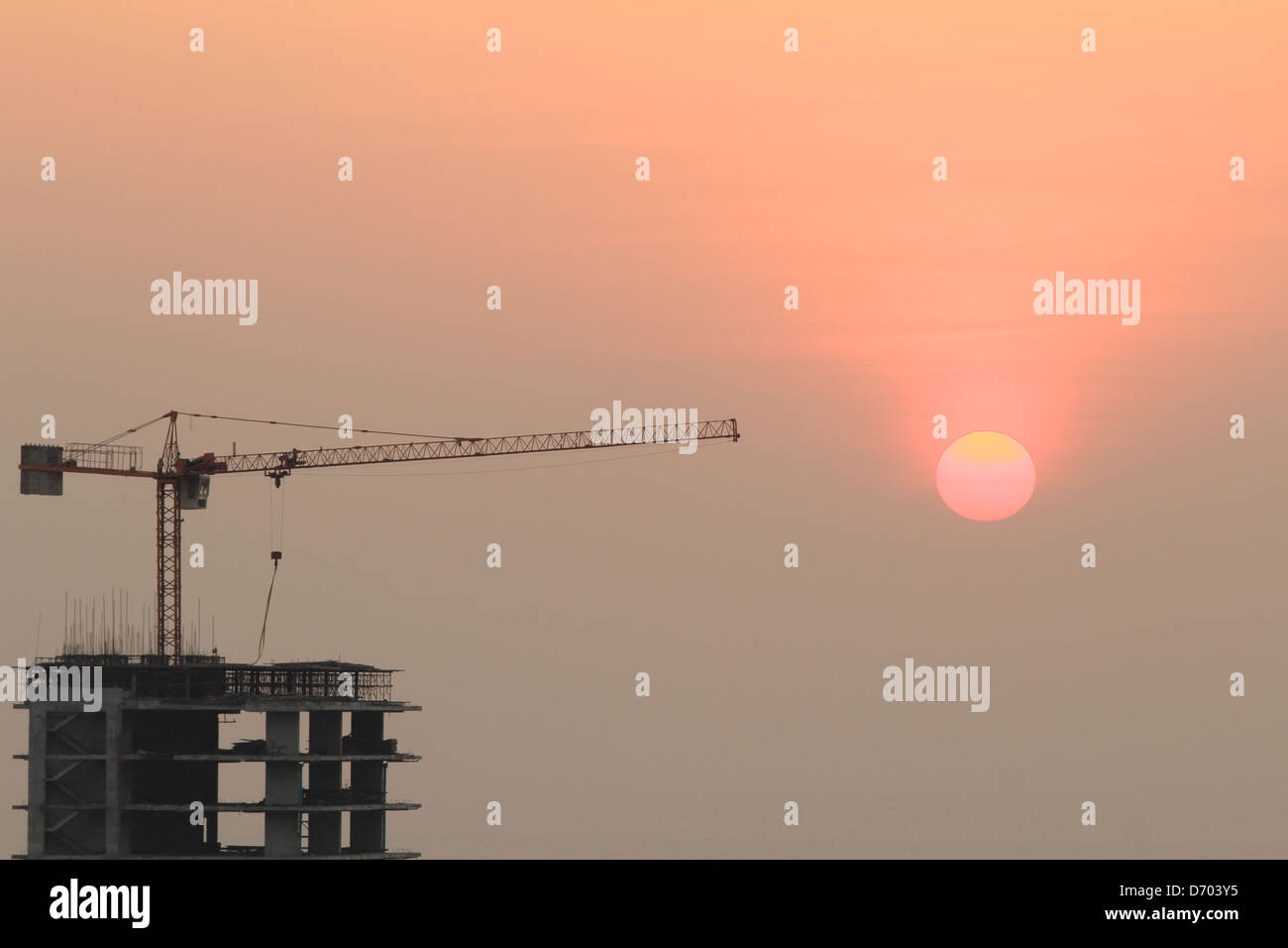 Equipment used in the construction of high buildings for the crane ...