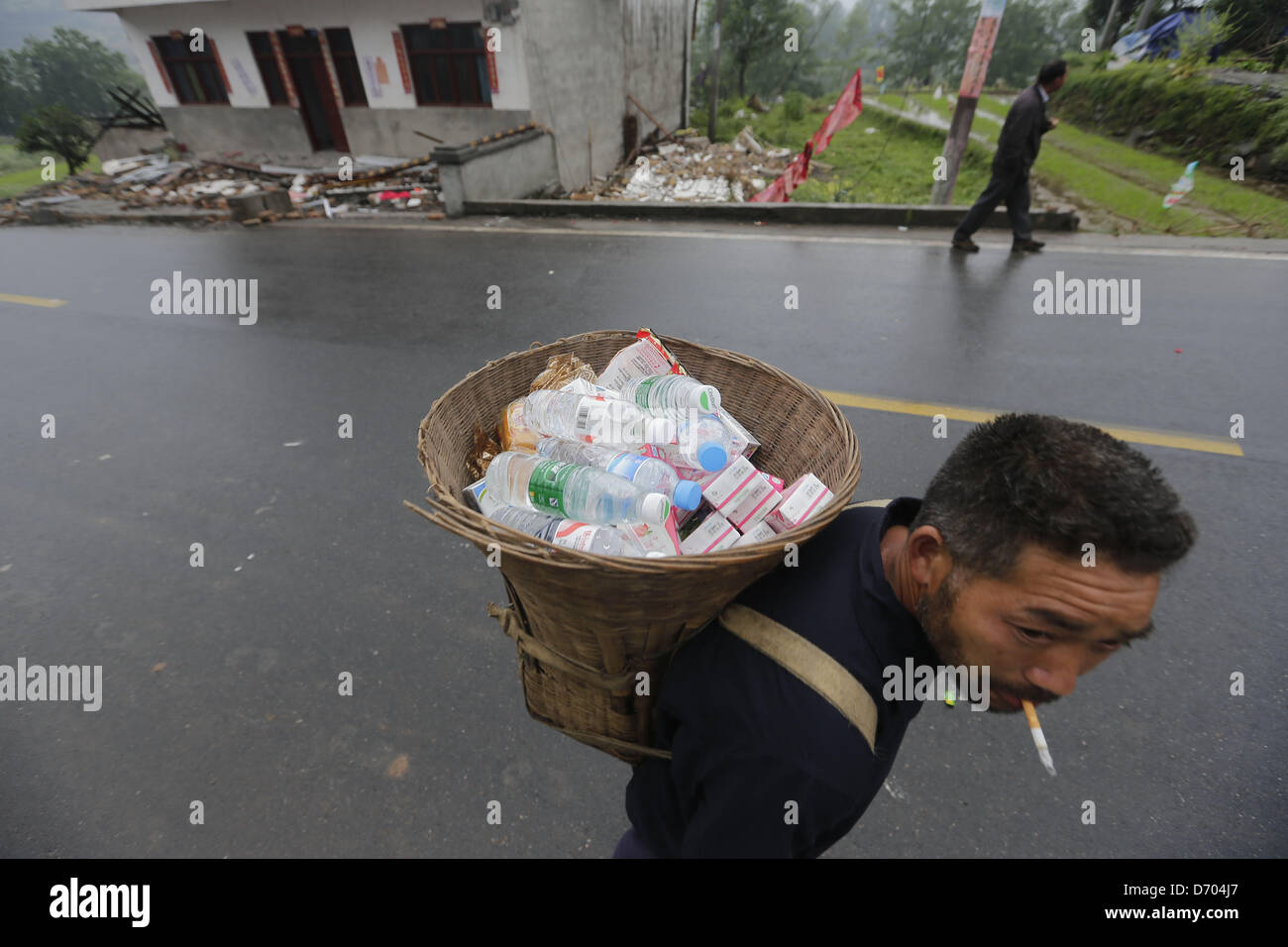 Earthquake relief situation in Longmen Village in Ya'an, Sichuan, China ...