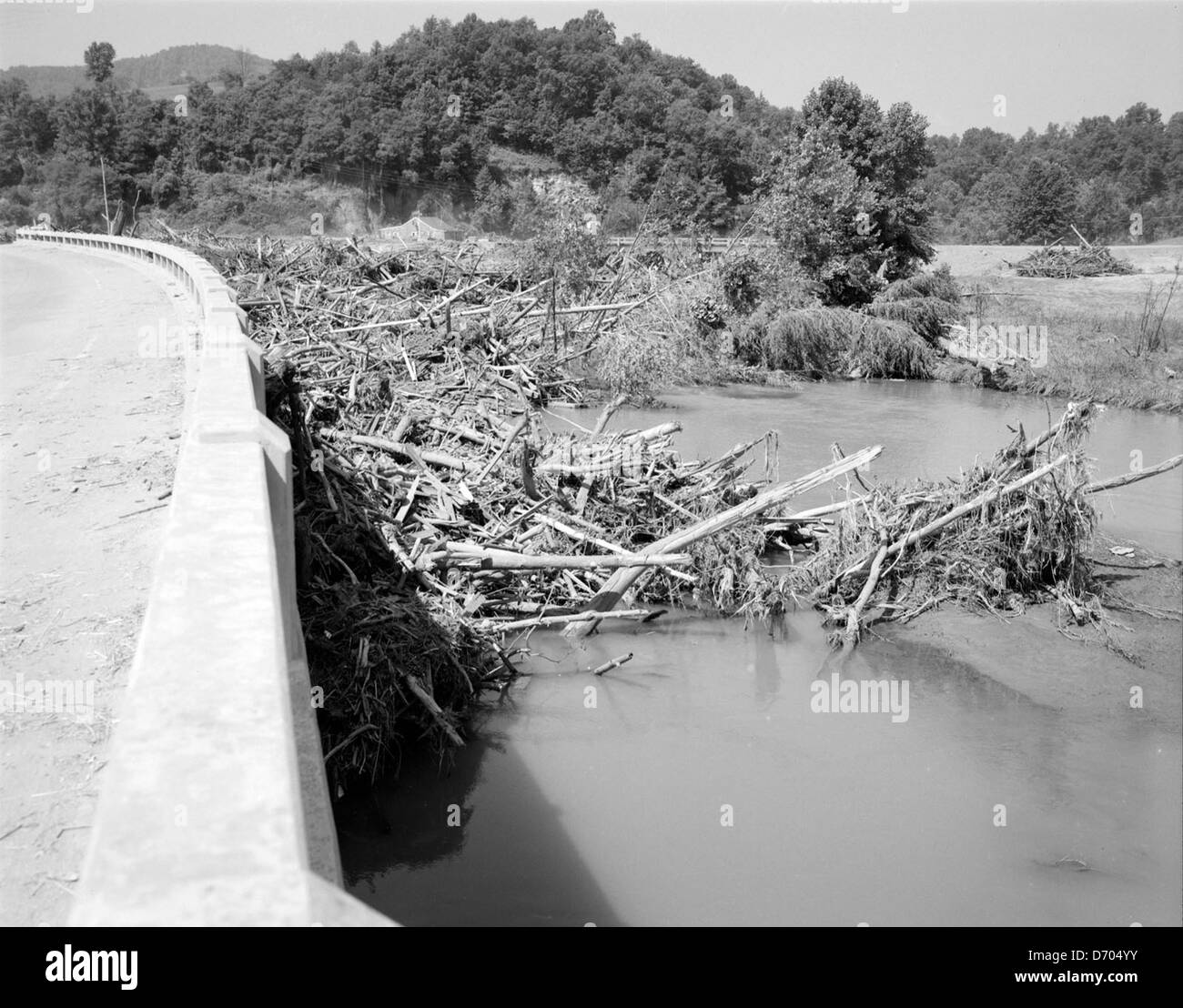 After Hurricane Camille in 1969, debris is seen along the Rockfish ...