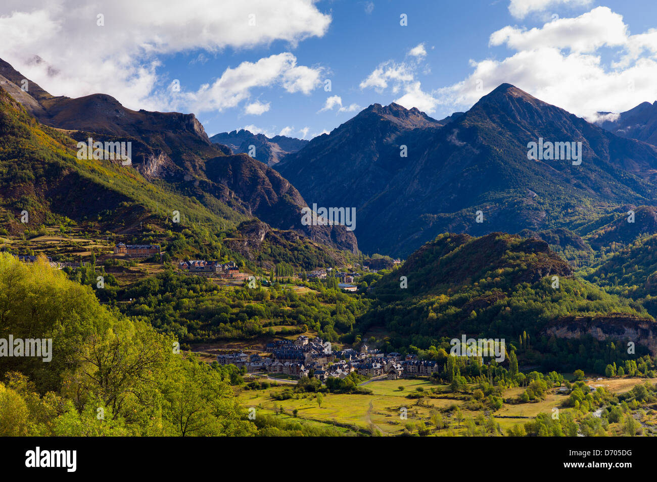 Ski resorts El Pueyo de Jaca and (beyond) Panticosa in landscape of ...
