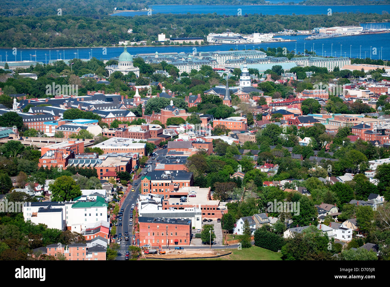 Downtown Annapolis with the Naval Academy and Chesapeake Bay in ...