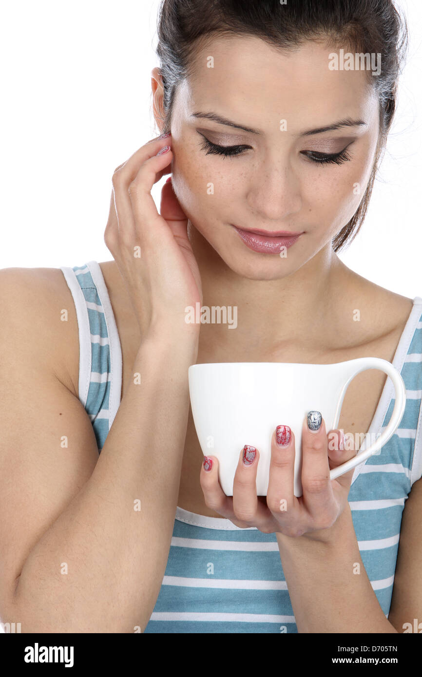 Model drinking tea hi-res stock photography and images - Alamy