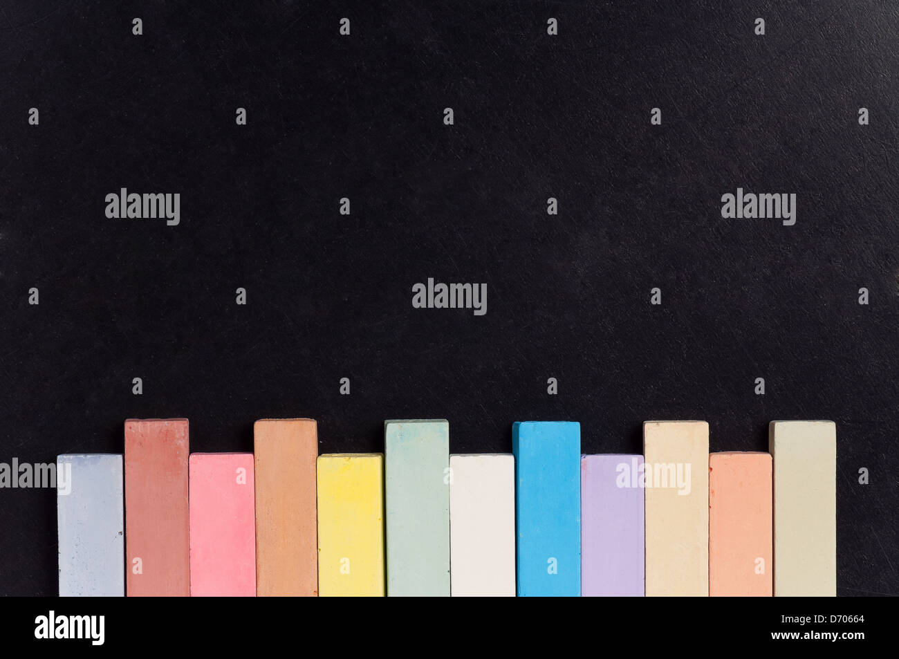 Chalkboard with colorful chalk Stock Photo - Alamy