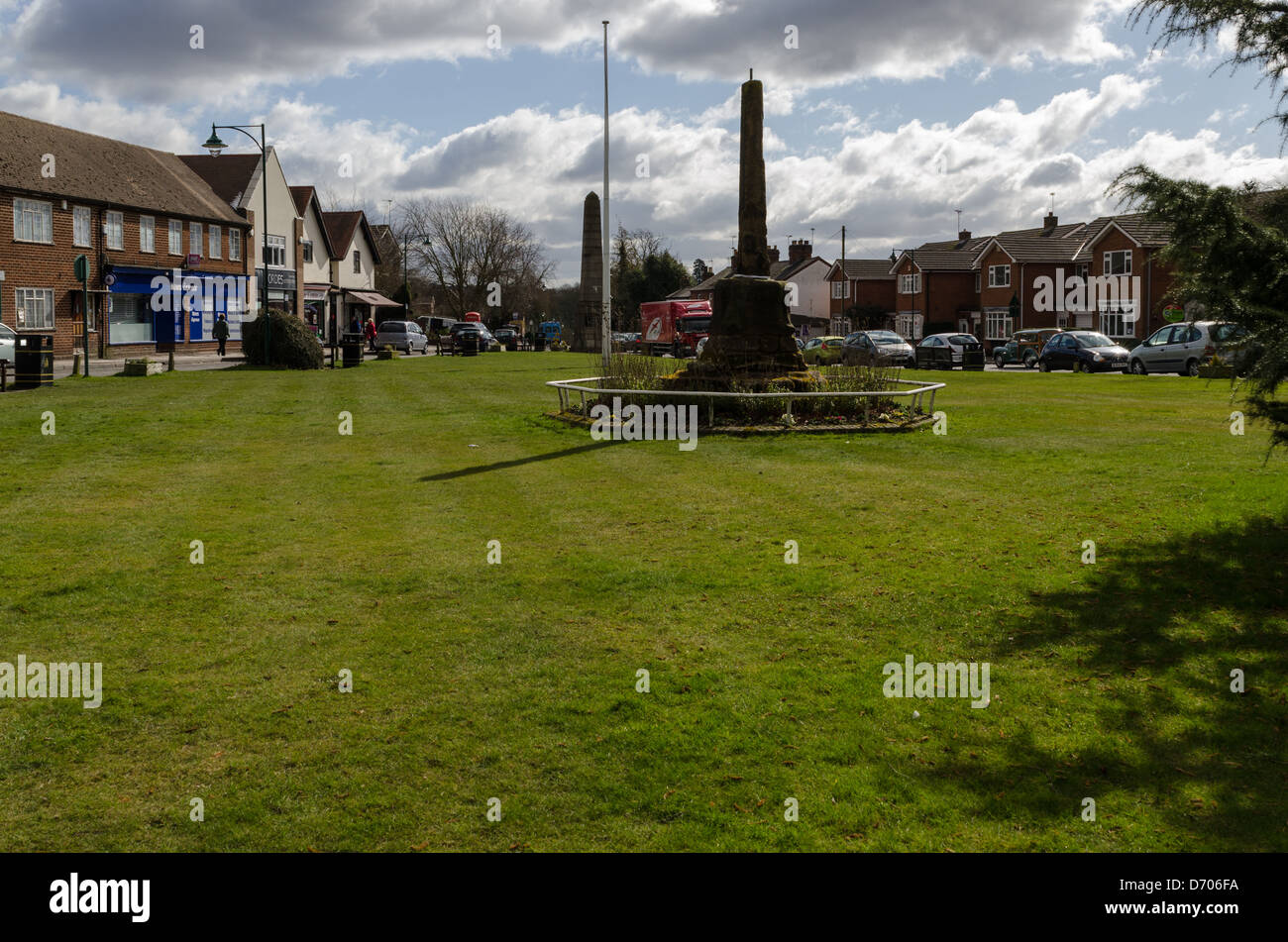 The sandstone monument on the village green in Meriden which represents ...