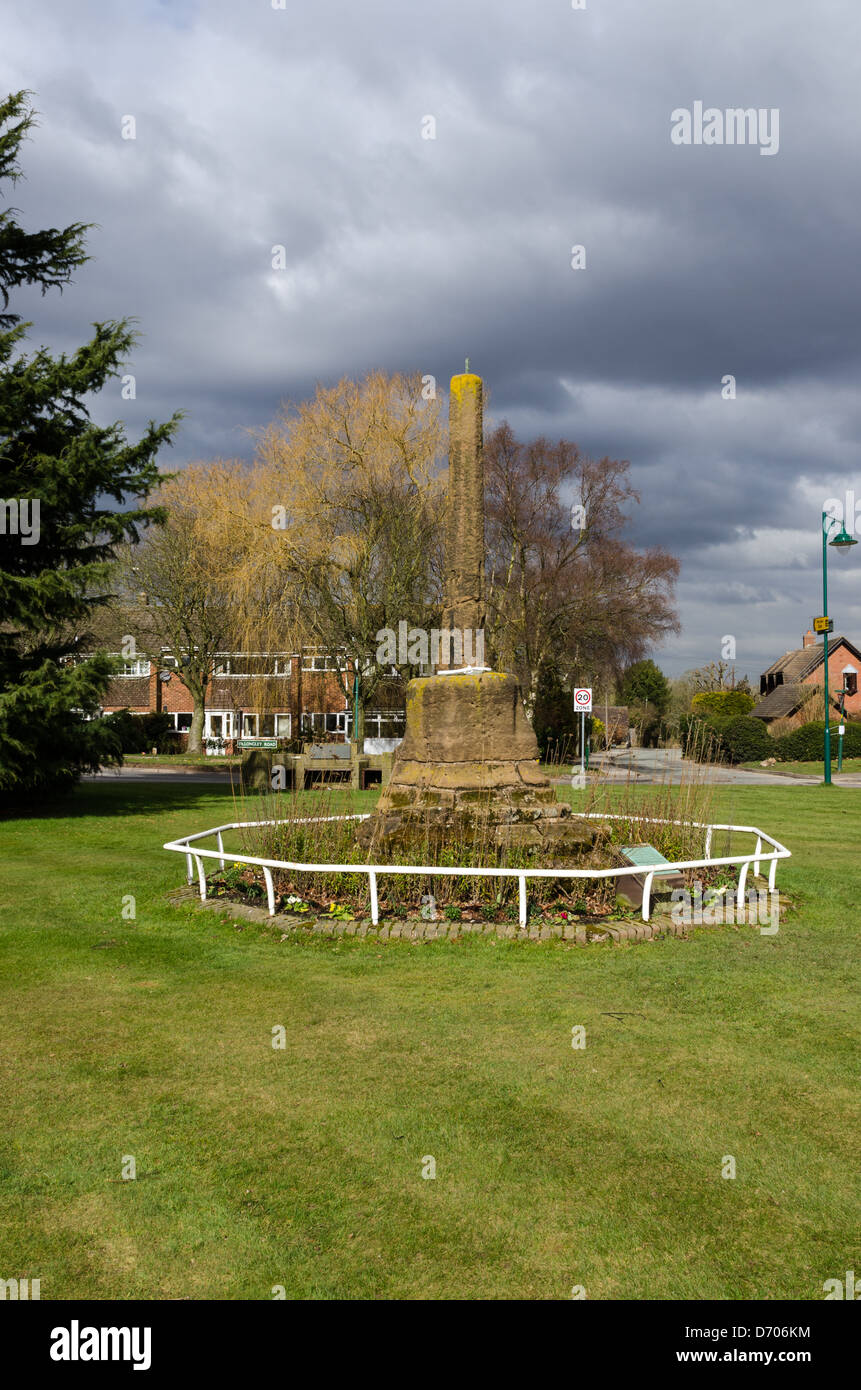 The sandstone monument on the village green in Meriden which represents ...