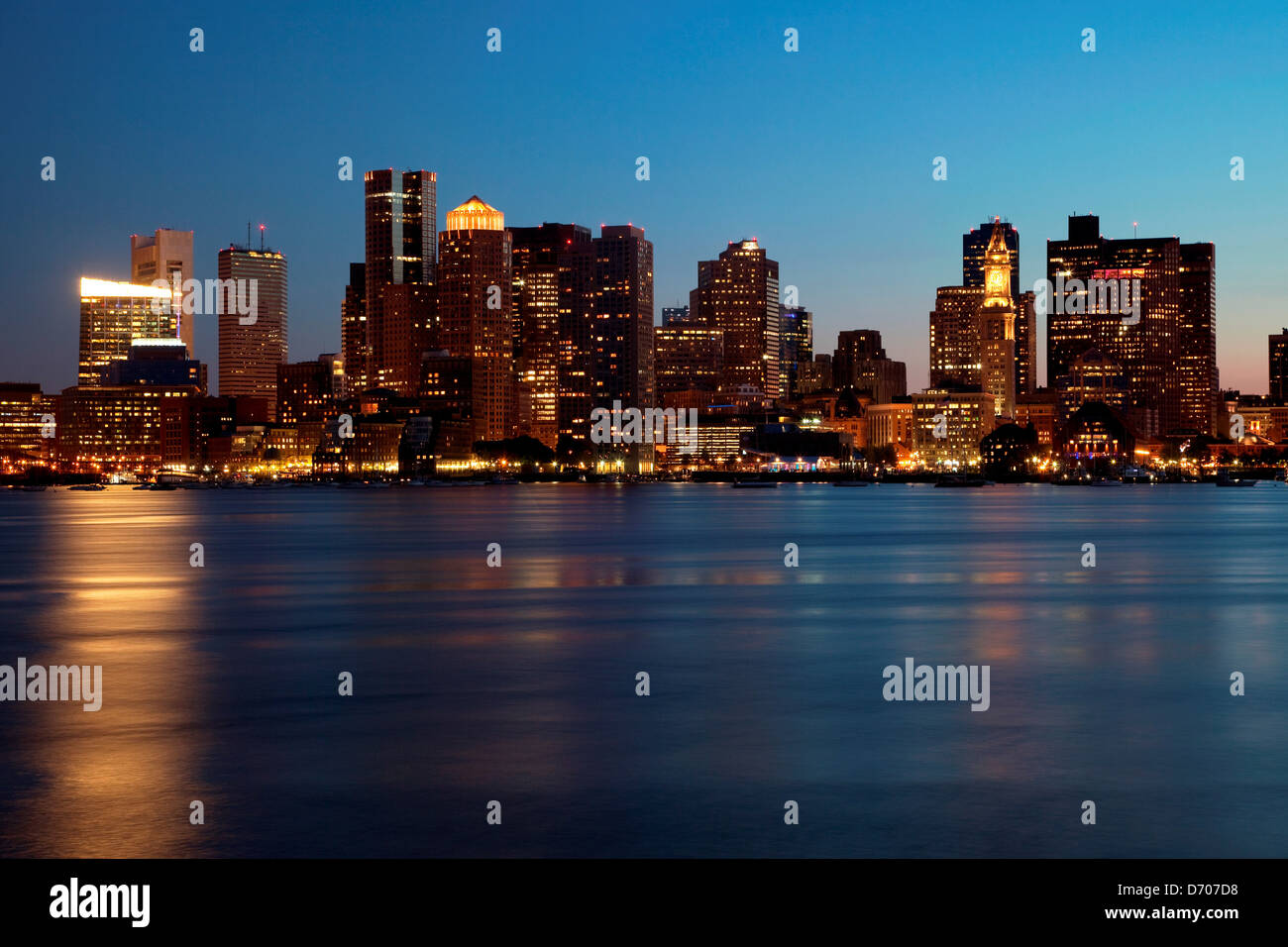 Downtown Boston, Massachusetts Skyline at dusk Stock Photo - Alamy