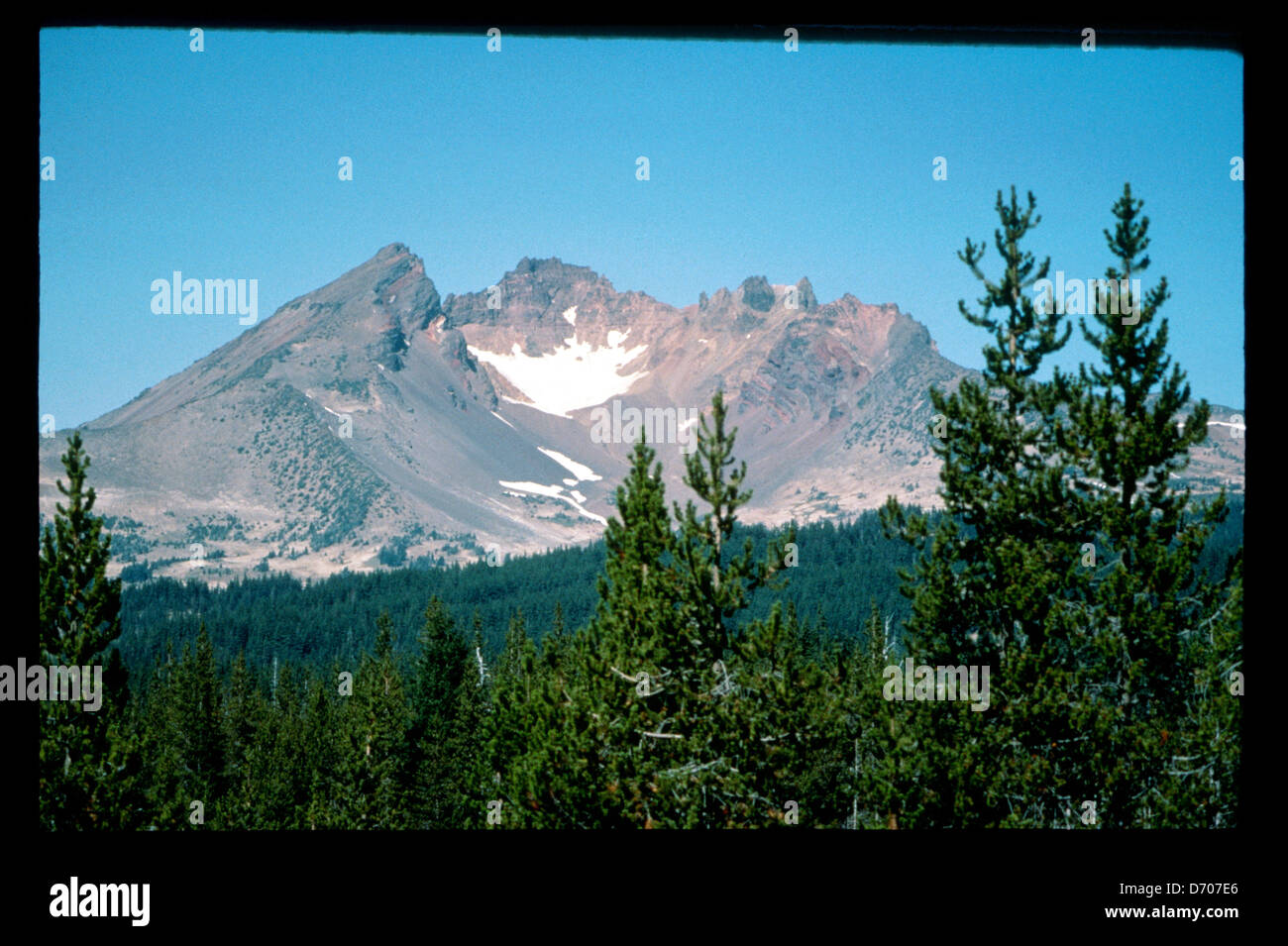A view of Broken Top, a dormant volcano located in the Cascade Range of ...