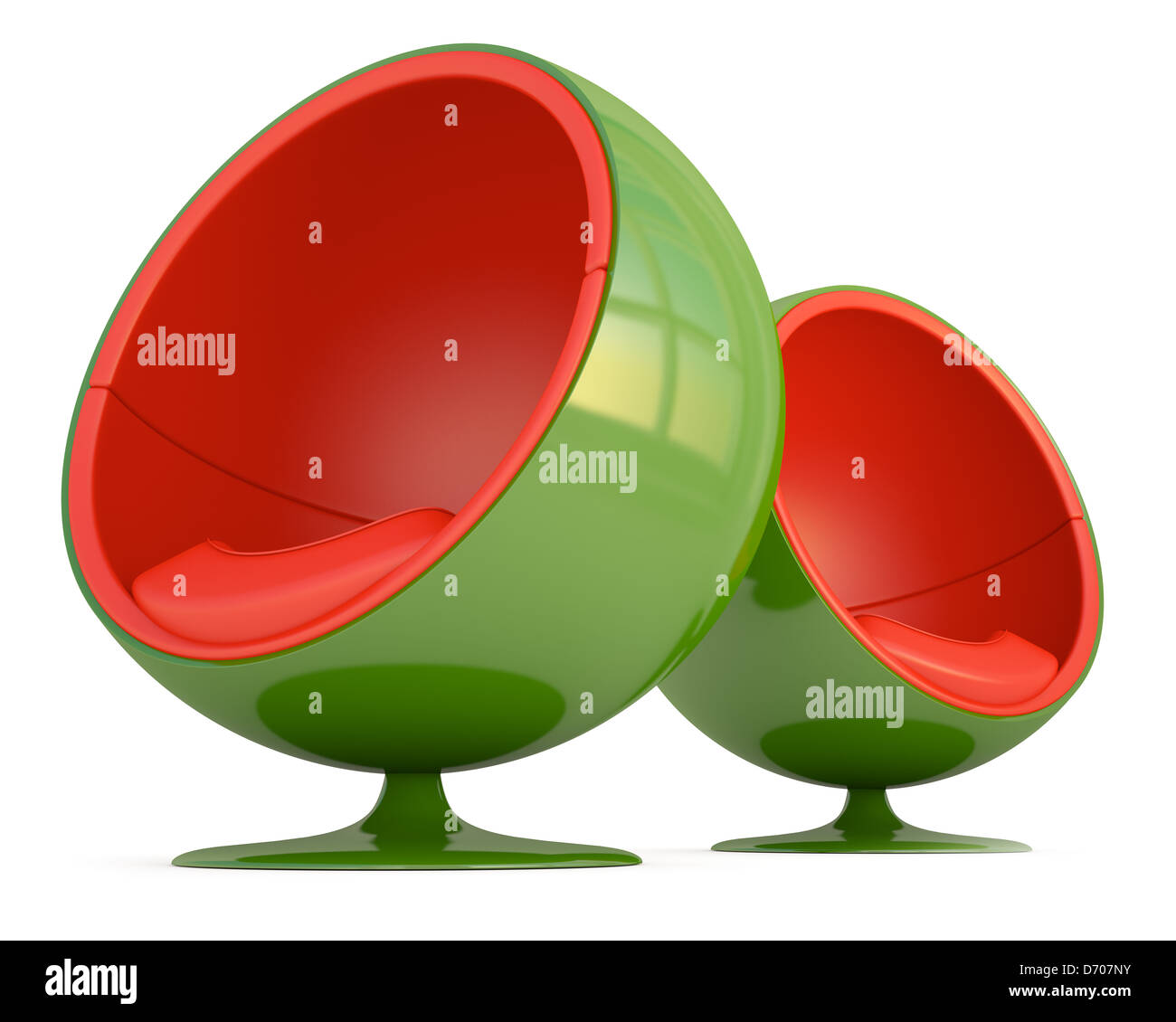 3d Illustration of Ball Chairs Isolated on White Stock Photo - Alamy
