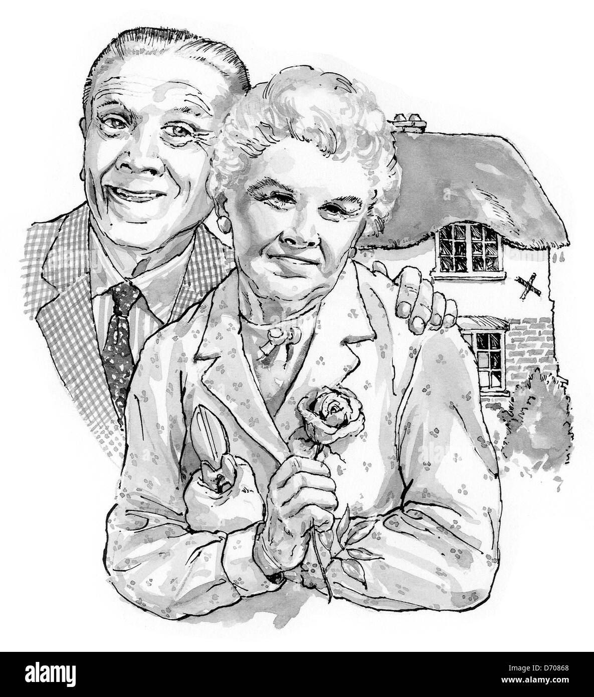 Couple retired Black and White Stock Photos & Images - Alamy