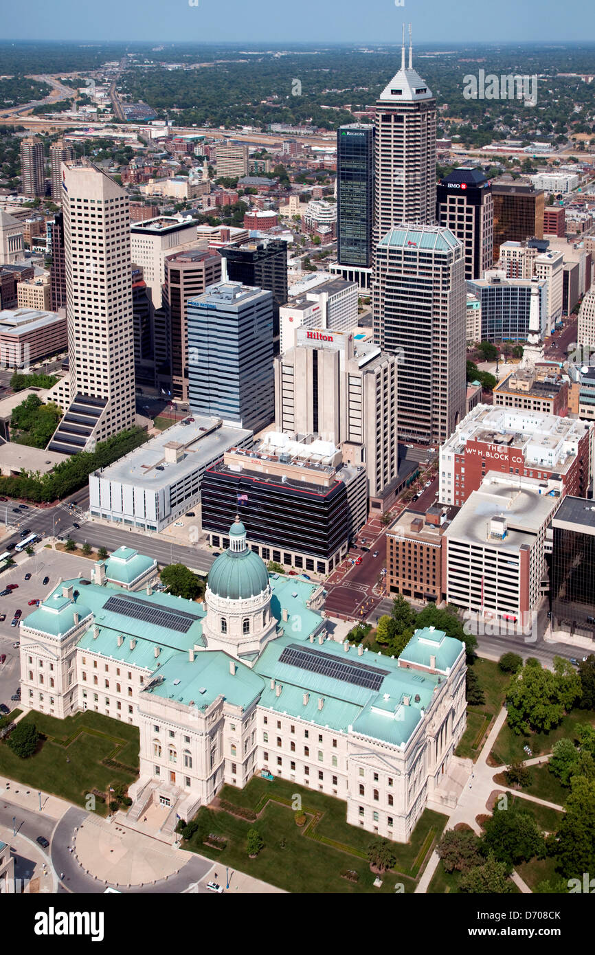 Aerial of Downtown Indianapolis, Indiana Stock Photo - Alamy