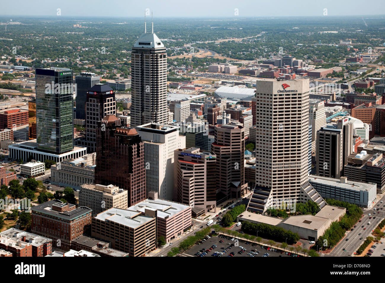 Aerial downtown indianapolis indiana hi-res stock photography and ...