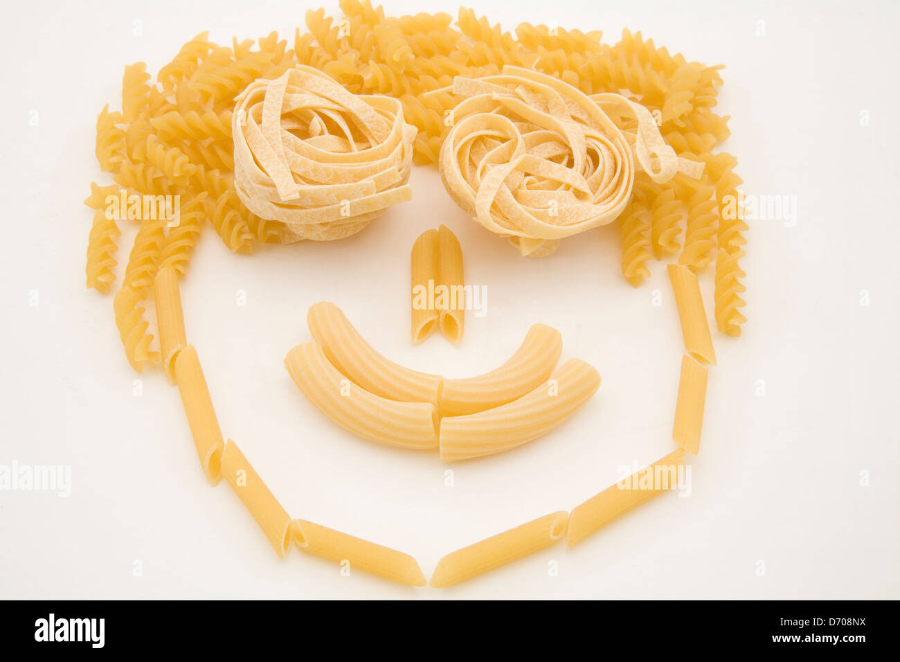 Studio Selection of four dry pastas Egg Tagliatelle Fusilli Elicoidali ...