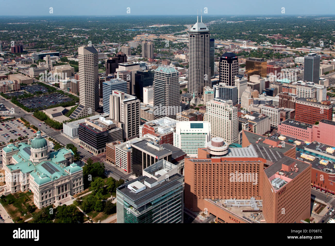 Aerial of Downtown Indianapolis, Indiana Stock Photo - Alamy